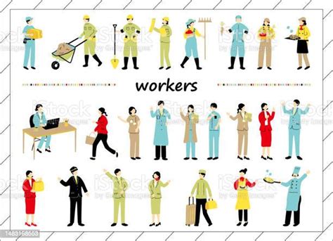 일러스트 자료 다양한 직업의 사람들을 모아 놓았습니다 고용과 노동에 대한 스톡 벡터 아트 및 기타 이미지 고용과 노동 공사장 감독 관광 Istock