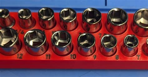 Gridfinity Bin For Sae And Metric Sockets Von Retrovector Kostenloses