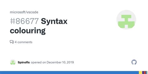 Syntax Colouring · Issue 86677 · Microsoftvscode · Github
