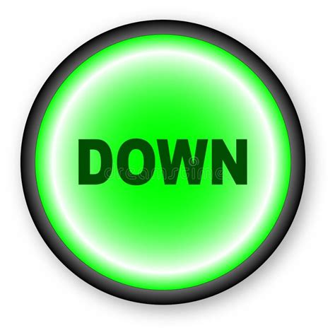 push down button orange start turn on off action activate switch stock illustration