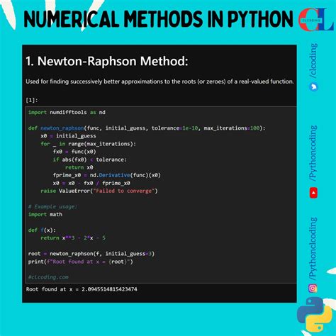 Python Coding On Linkedin Numerical Methods In Python 1 Newton