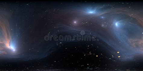 360 Degree Fantasy Space Nebula Giant Interstellar Cloud With Stars