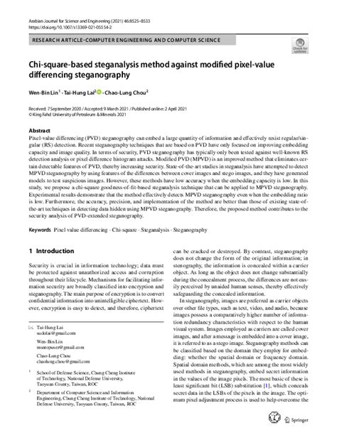 Pdf Chi Square Based Steganalysis Method Against Modified Pixel Value Differencing Steganography