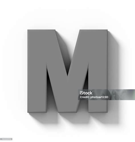 편지 M 3d 중간 회색 그림자직교 프로젝션 흰색 절연 0명에 대한 스톡 사진 및 기타 이미지 0명 3차원 형태 그늘 Istock