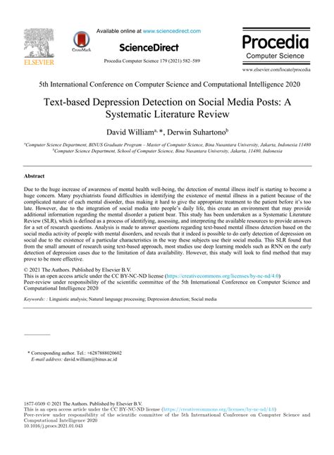 Pdf Text Based Depression Detection On Social Media Posts A