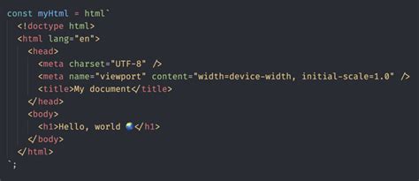 Using Tagged Template Literals To Syntax Highlight Code In Strings Dev Community