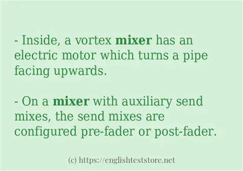 Mixer In Sentences Englishteststore Blog