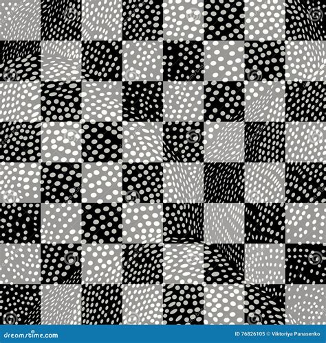 Abstract Draw Monochrome Pattern In Square Stock Illustration