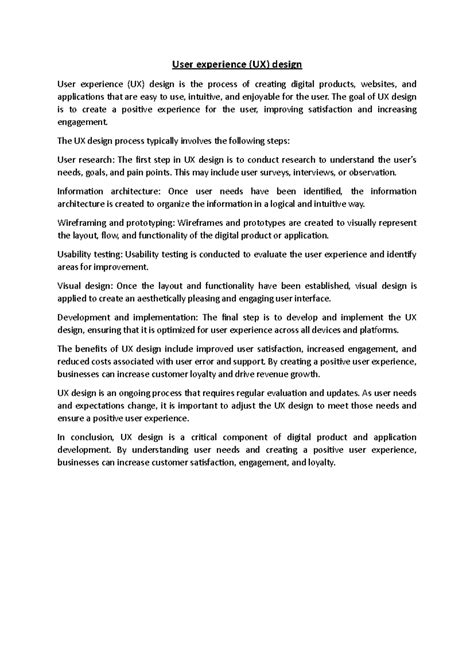 User Experience Ux Design The Goal Of Ux Design Is To Create A Positive Experience For The