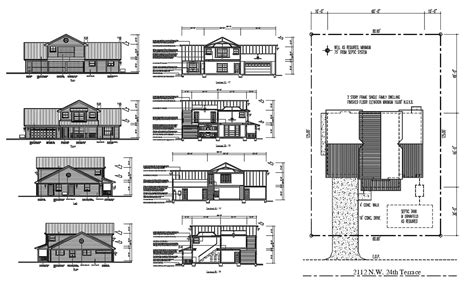 Autocad File Of House Elevation With Sectional View Design