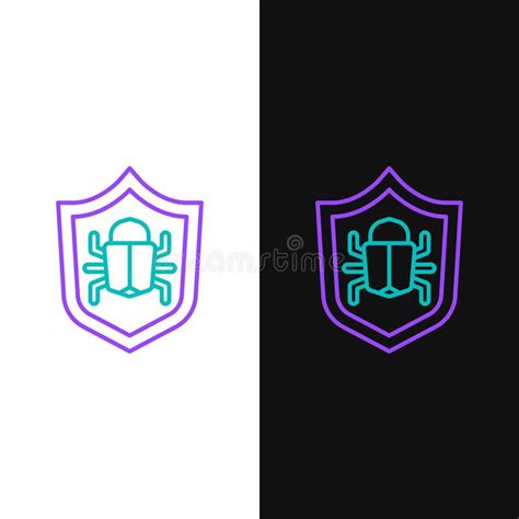 Line System Bug Concept Icon Isolated On White And Black Background Code Bug Concept Bug In