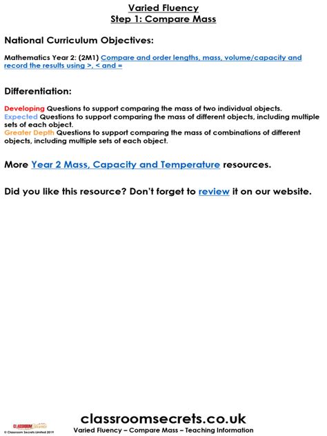 Year 2 Summer Block 4 Step 1 Vf Compare Mass Pdf