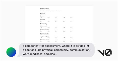 A Component For Assessment Where It Is Divided Into Sections Like