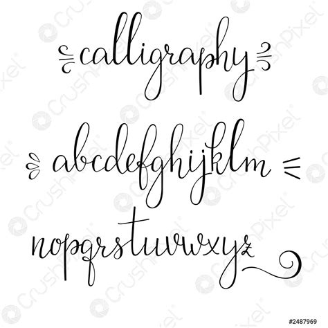 Calligraphy Cursive Font Stock Vector Crushpixel