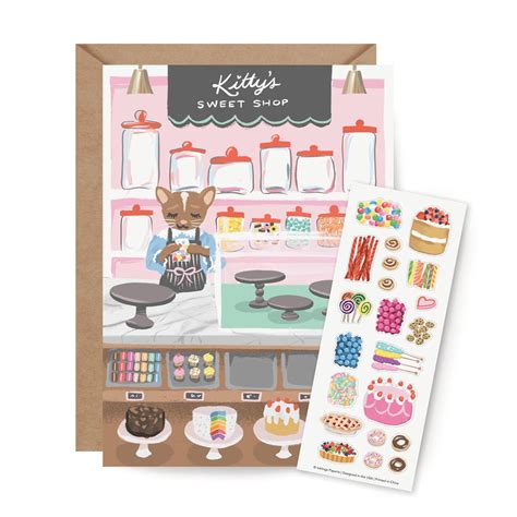 Sticker Scene Card Sweet Shop Etsy