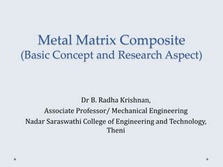 Metal Matrix Composite Research Aspect Pptx