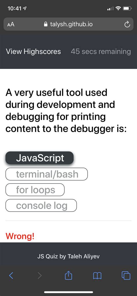 Github Talyshjsquiz Javascript Quiz