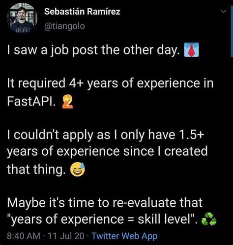 From The Creator Of Fastapi You Gotta Love Hiring Managers Who Just Put David C