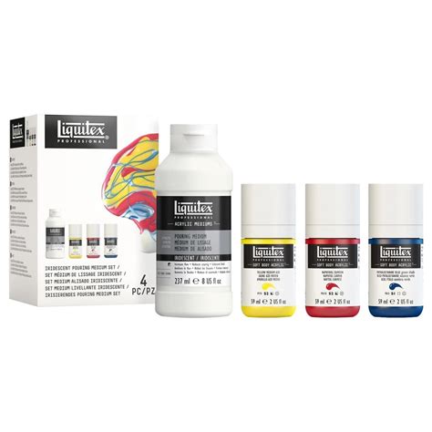 Liquitex Iridescent Pouring Medium And Soft Body Acrylic Set Jerrys Artarama