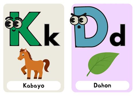 Flashcard Ang Alpabetong Filipino The Tagalog Alphabet A4 Printable