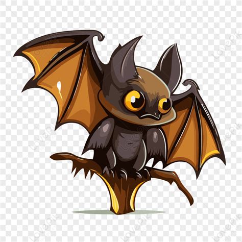 귀여운 만화 박쥐 나뭇가지에 앉아 있다 벡터창작 예술클립 아트 Png 일러스트 무료 다운로드 Lovepik