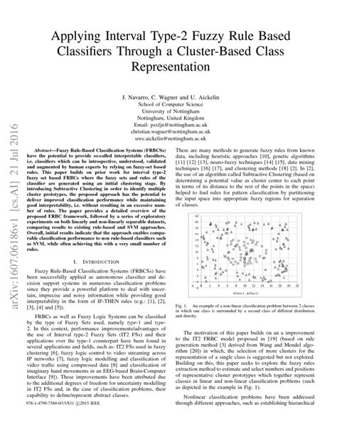 Applying Interval Type 2 Fuzzy Rule Based Classifiers Through A Cluster