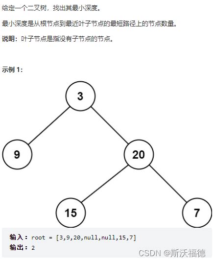 Leetcode 111：二叉树的最小深度 极客之音