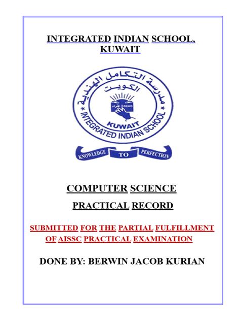 Berwins Computer Practical File For Cbse Practical Exam Pdf Computer File String