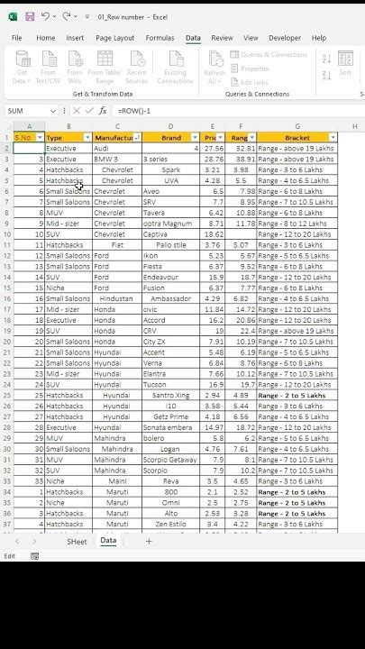 Excel Create Serial Number Shorts Youtube