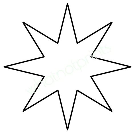 Eight Pointed Star Outline Commercial Use Stencil Template Png