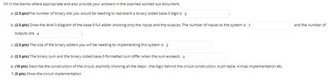 Solved For A Base 5 Number System Design A Binary Logic