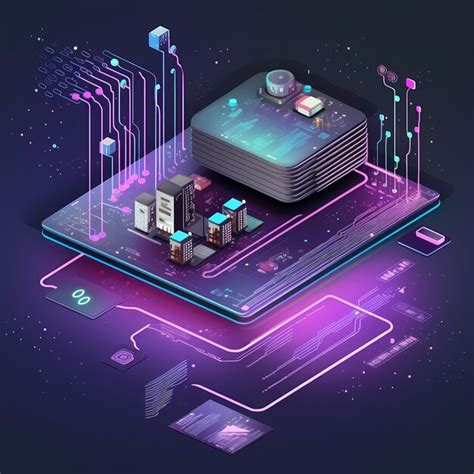 Premium Ai Image Infographic Data Flowing From A Home Computer To A