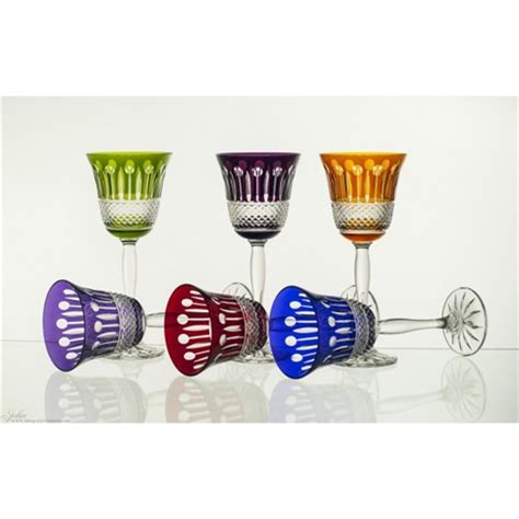 Polish Art Center Crystal Tulip Shaped Wine Glasses Set Of 6