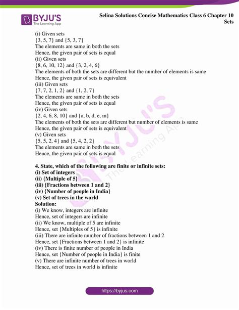 Selina Solutions Concise Mathematics Class 6 Chapter 10 Sets Get Free Pdf