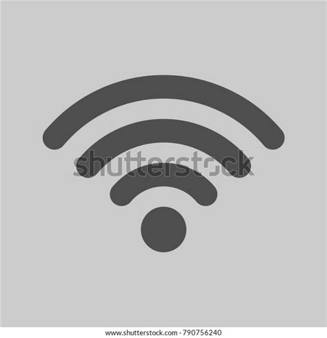 Wifi 신호 아이콘 무선 기호회색의 배경에 스톡 벡터로열티 프리 790756240