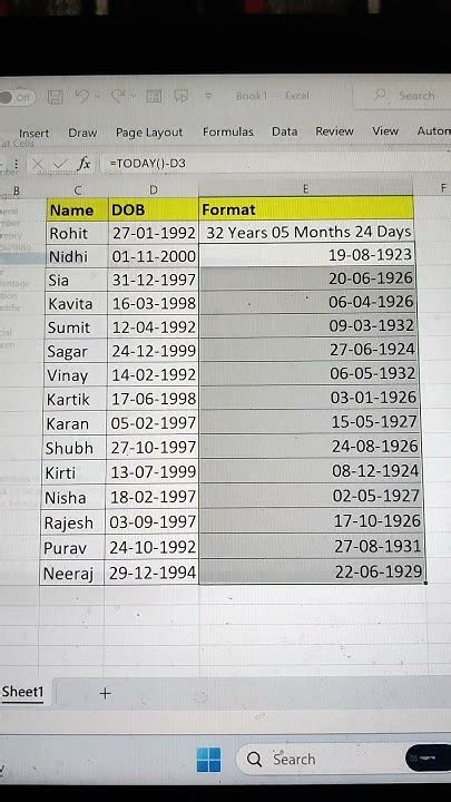 best excel trick to format dobs 🔥 excel shortcut trick 💯 shorts