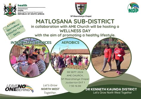 Jouberton Ext1 Wellness Day Sp Maarohanye Ame Church Jouberton Klerksdorp 8 September 2024