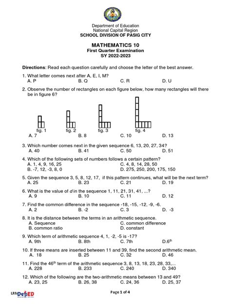 Math 10 Q1 Pt Tq Pdf Zero Of A Function Length
