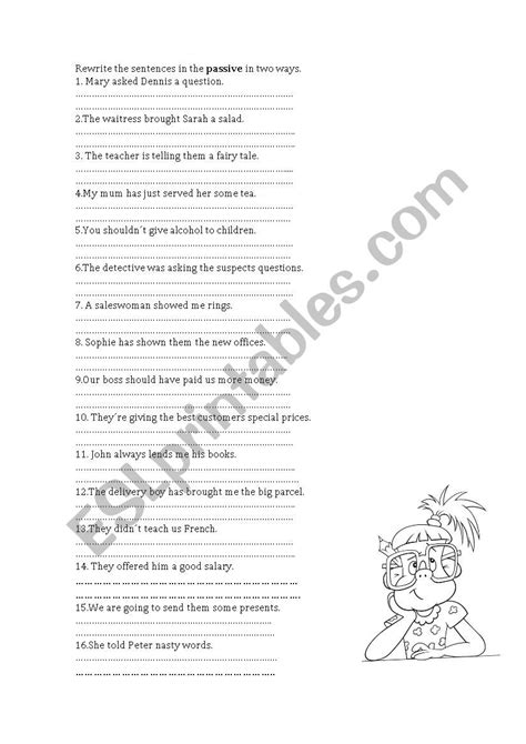Passive Voice With Two Objects Esl Worksheet By Olga Aragones