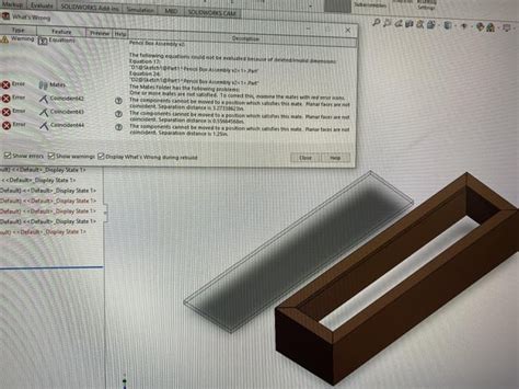 Planar Faces Are Not Coincident Mate Error R Solidworks