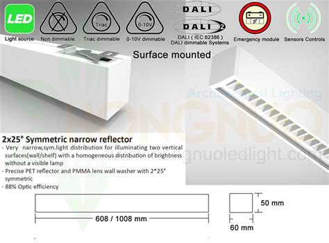 36w 25deg Symmetric Narrow Reflector Architectural Linear Led Lamp