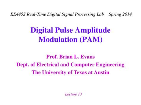 Ppt Digital Pulse Amplitude Modulation Pam Powerpoint Presentation Id3377406