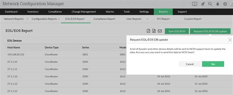 Eol Eos Reports Network Configuration Manager