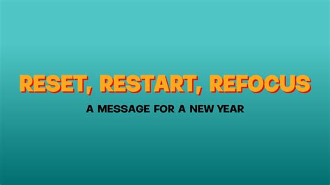 Reset Restart Refocus A Message For A New Year Mcdougalls Home Reset Restart Refocus A Message For A New Year Mcdougalls Home
