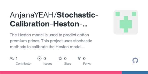 Github Anjanayeah Stochastic Calibration Heston Model The Heston Model Is Used To Predict