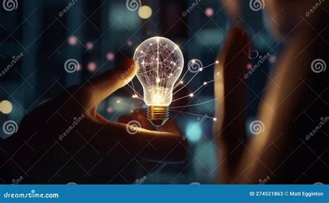 Glowing Bulb With Network Connection Concept Stock Illustration Illustration Of Brand Concept