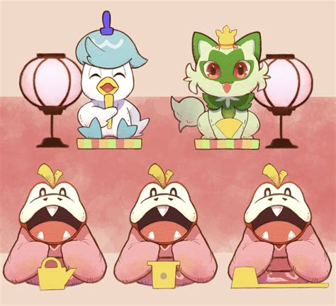 Sprigatito Fuecoco And Quaxly Pokemon Drawn By Konomaru Zassou