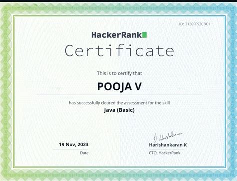 Pooja V On Linkedin Hackerrank Java Certification Programming