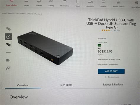 ThinkPad Hybrid USB C With USB A Docking Station Computers Tech Laptops Notebooks On Carousell
