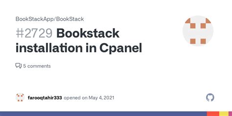 Bookstack Installation In Cpanel · Issue 2729 · Bookstackappbookstack
